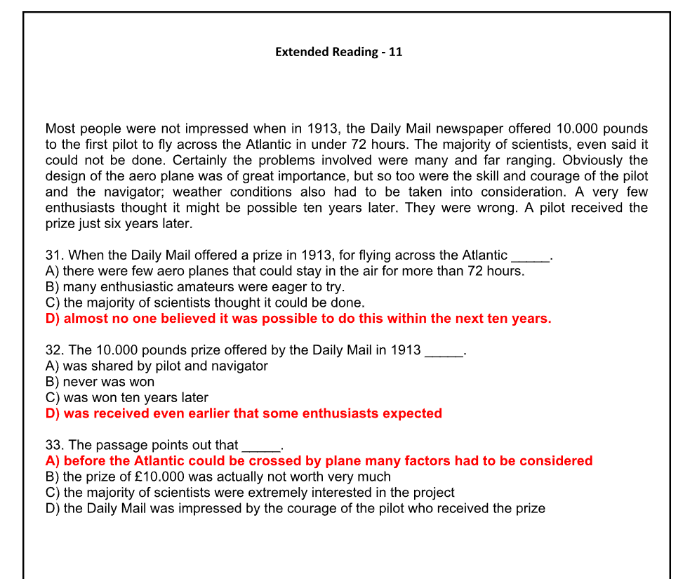أوراق عمل Extended Reading مع الحل اللغة الإنجليزية الصف الحادي عشر - سراج